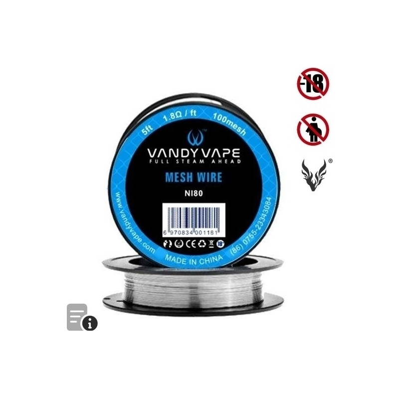 Ni80 Mesh wire 100mesh 5ft de Vandy Vape - Vapovor