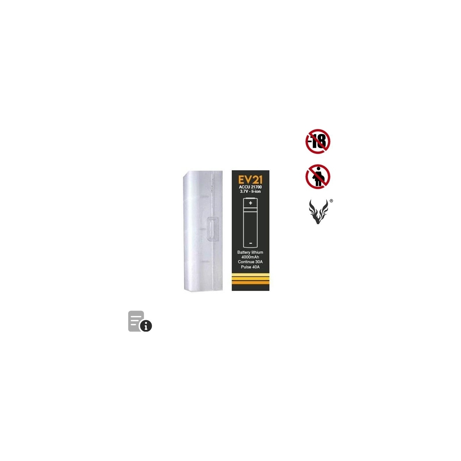 21700 EV21 4000mAh 30A Akku von E-Cig Power