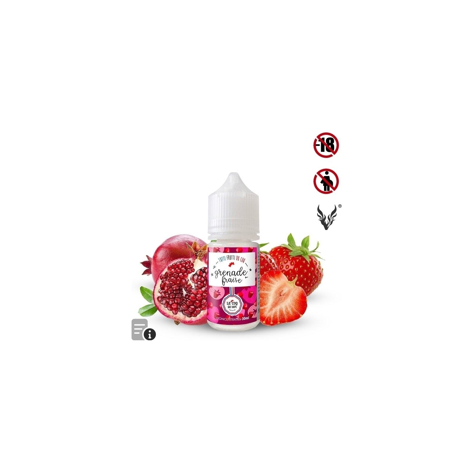 Arôme Grenade Fraise 30ml de Le Coq Qui Vape