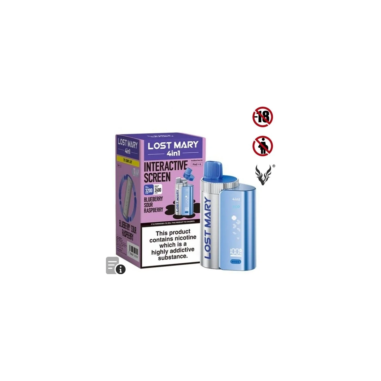 Puff Blueberry Sour Raspberry 4in1 de Lost Mary