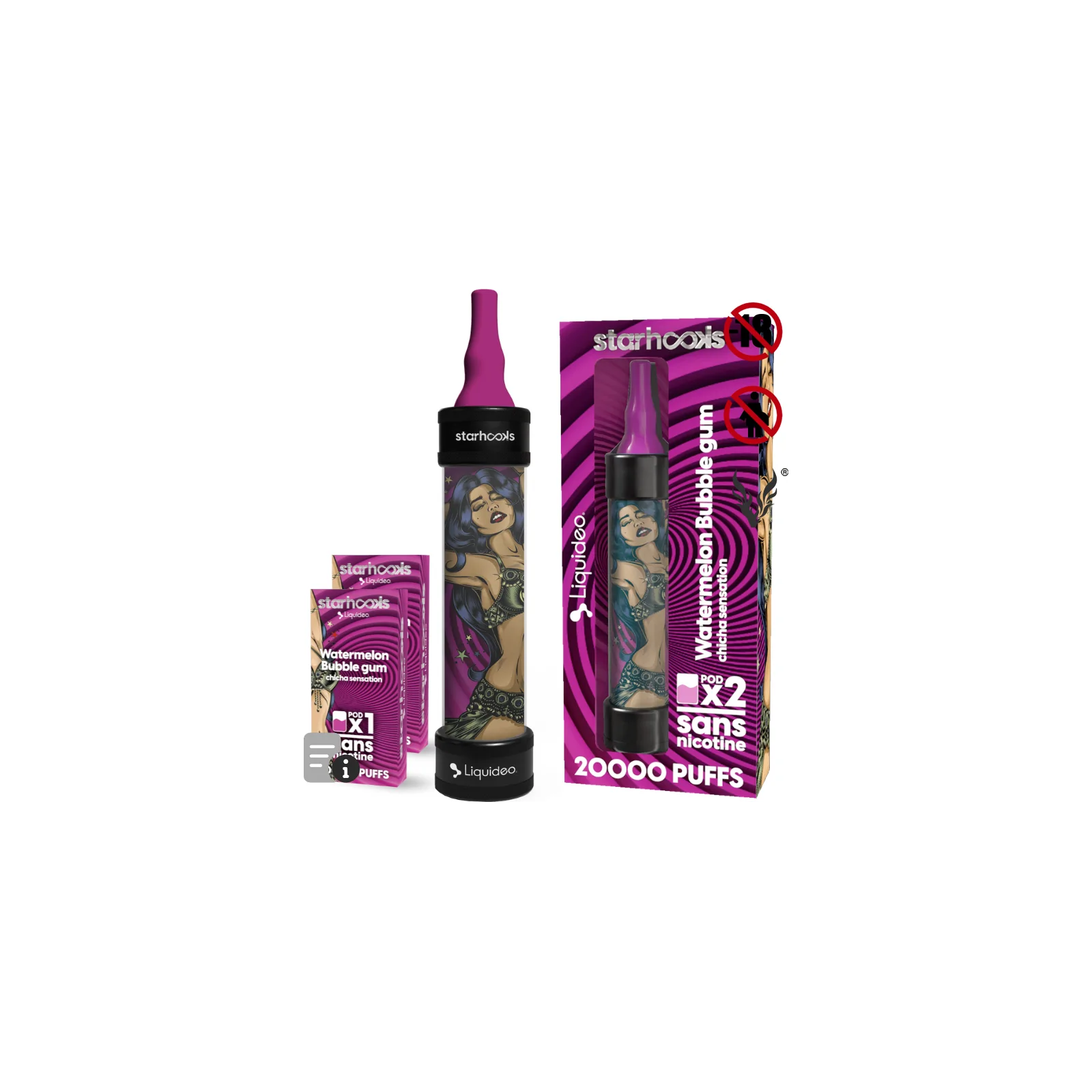 Puff Chicha Watermelon Bubble Gum de Starhooks par Liquideo