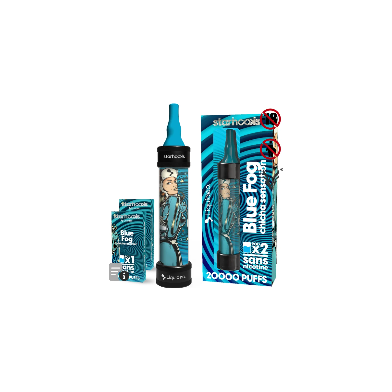 Puff Chicha Blue Fog de Starhooks par Liquideo